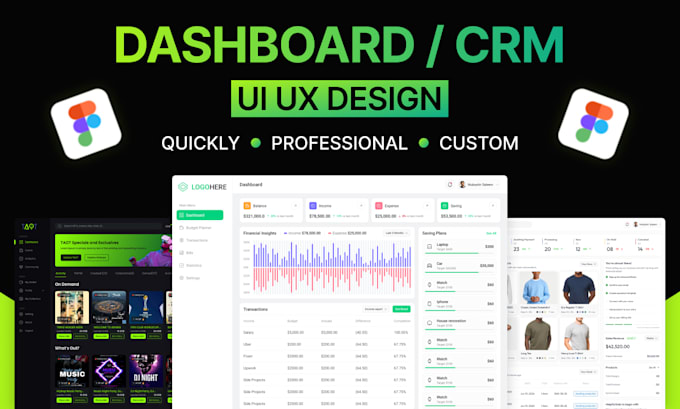 Create custom dashboard design or web app ui in figma app by Mubashir37 | Fiverr