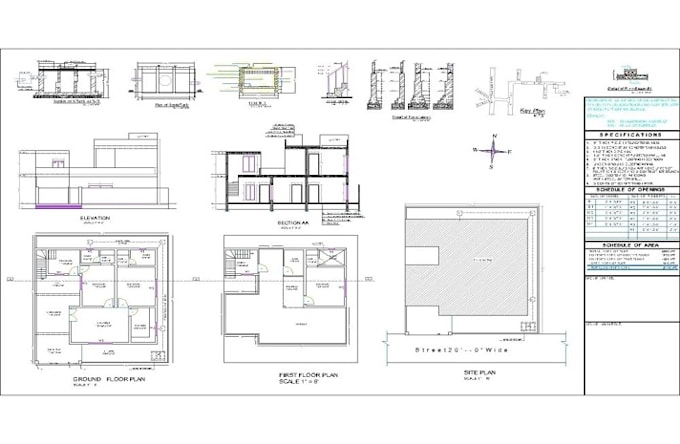 Draw,architecture 2d floor plans, and blueprints using autocad, revit ...