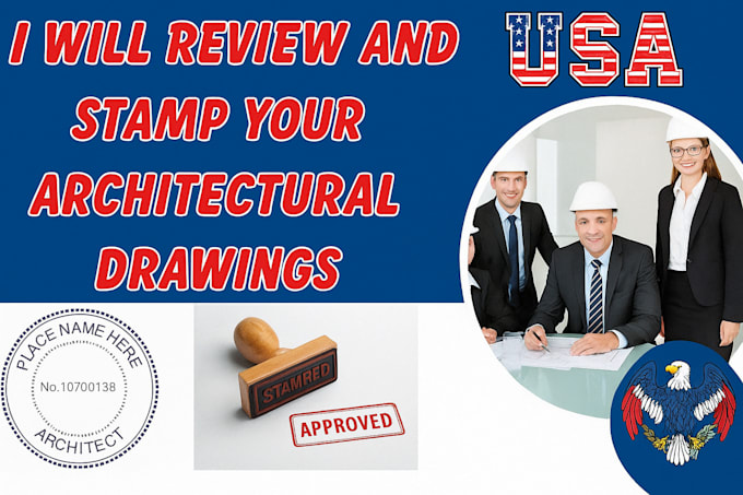 Draw and stamp usa architectural drawings review, city permit by ...