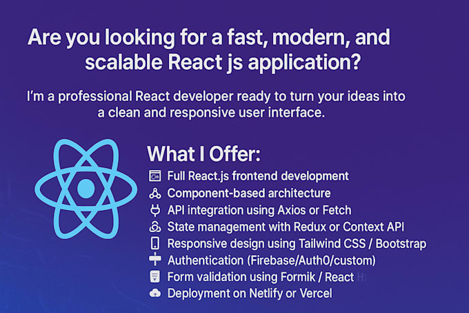 Develop modern and responsive react web applications by Somashekhar76 | Fiverr