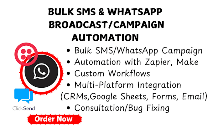 Setup automated whatsapp api, automated email campaign, via make com ...