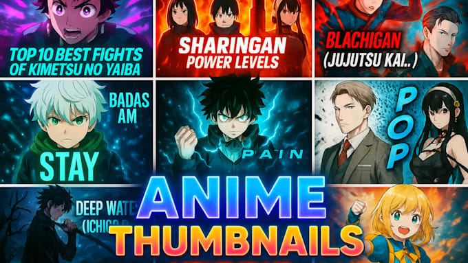 Anime manhwa gaming thumbnails for youtube by Malik_talha_008 | Fiverr