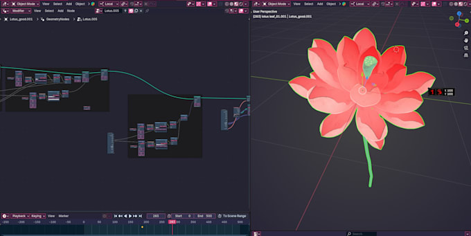 Blender geometry nodes system procedualed flower animation by Zishi_tu ...