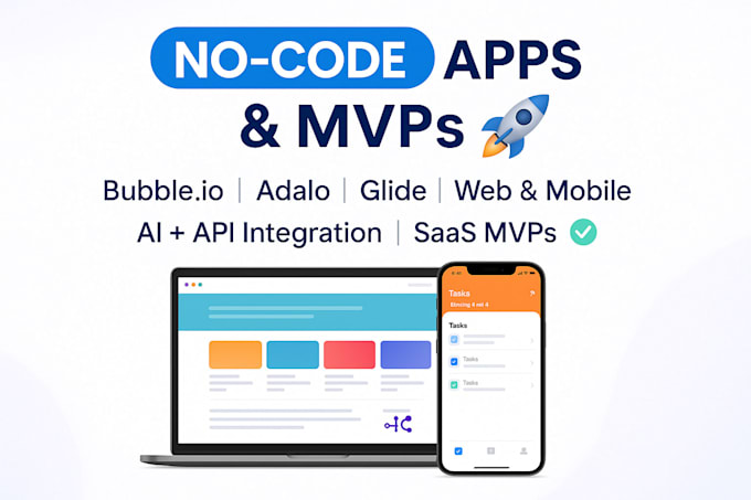 Develop bubble io adalo glide bubble mvp ai api website web app saas mobile app by Rihanna_milly ...