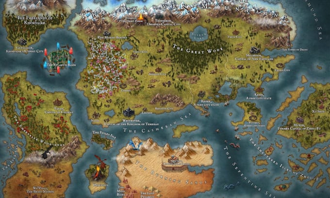 Do fantasy dnd world map illustration ttrpg campaign novel book map ...