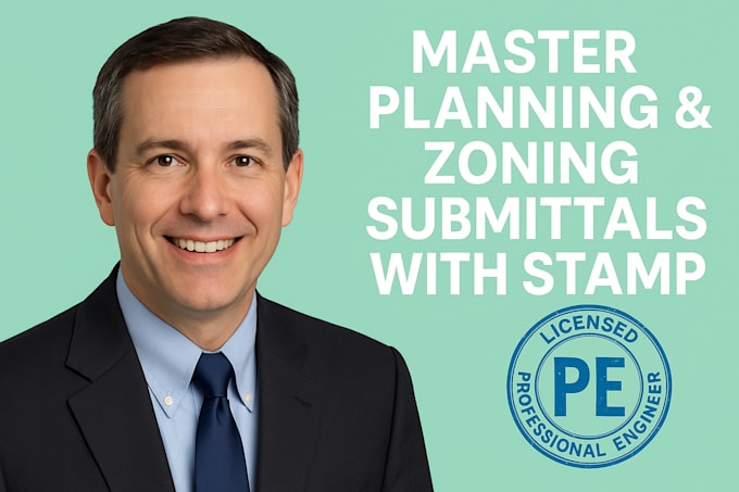 Prepare master planning and zoning submittals with licensed pe stamp by ...