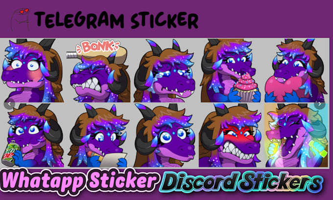 Draw telegram sticker, emoji, furry art, furry character, sticker pack ...
