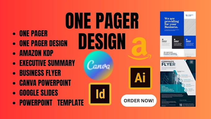Design canva powerpoint, one pager, business flyer, executive summary ...