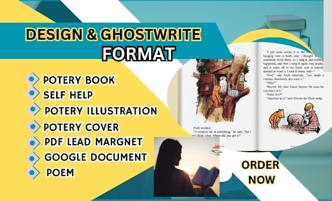 Design or format potery book, self help, workbook, poem book, children ...