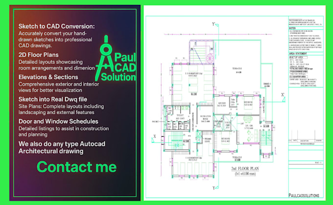 Draft autocad 2d architectural floor plan drawing, elevation by ...