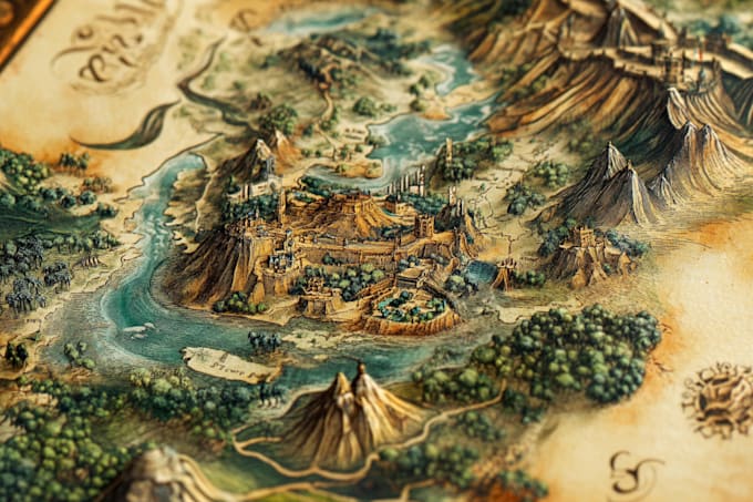Create a beautiful fantasy map in 4k for you by Aleenalloyd | Fiverr