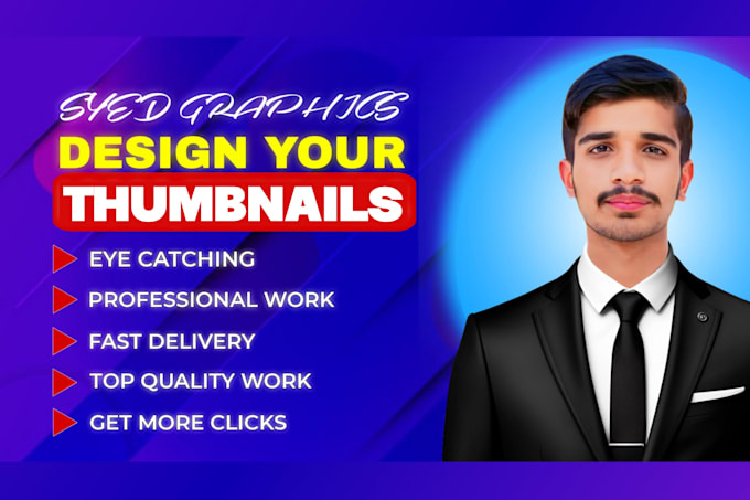 Design eye catching thumbnails for your videos by Syedgraphics12 | Fiverr