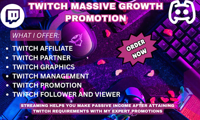 Promote your twitch channel for massive growth by Ayomide_nifemi | Fiverr
