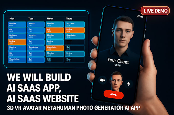 Build ai saas app,ai saas website, 3d vr avatar metahuman photo generator ai app by Shoaiballen ...