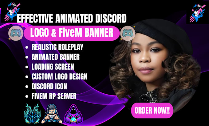 Custom a unique animated logo and banner for fivem or discord server by ...