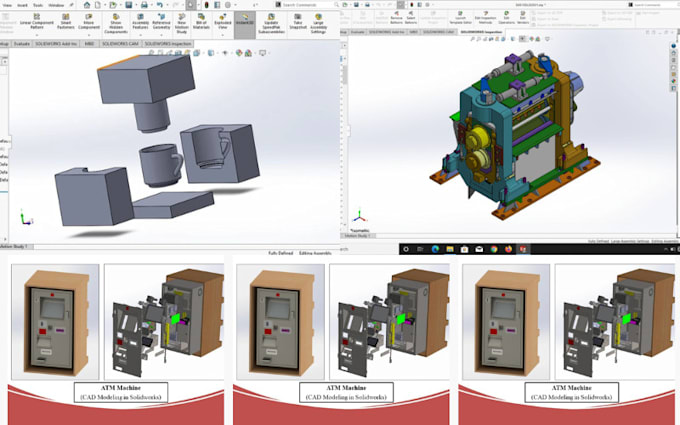 3d modeling and 2d drawing in solidworks, fusion 360, catia, creo, and inventor by Royalcraft_1 ...