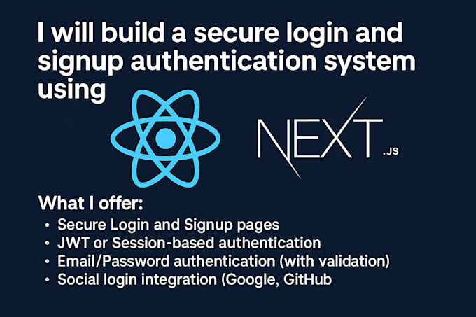 Build secure login signup authentication using react next js by ...