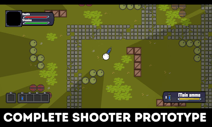 Deliver a 2d top down shooter game template made in unity by Nuggets10 | Fiverr