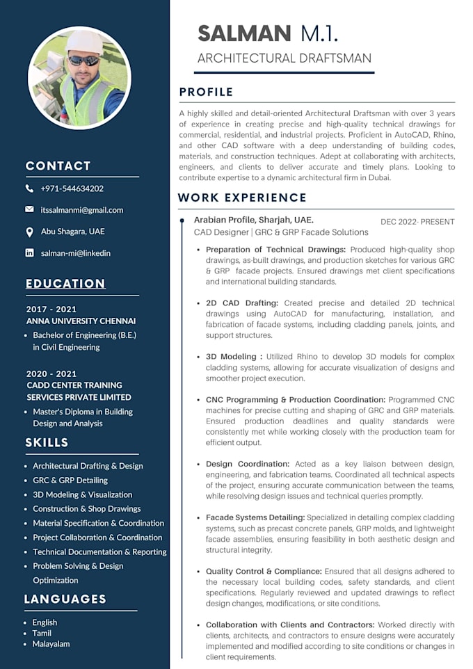 Professional cv and resume writing with ats optimization by Salman_mi ...