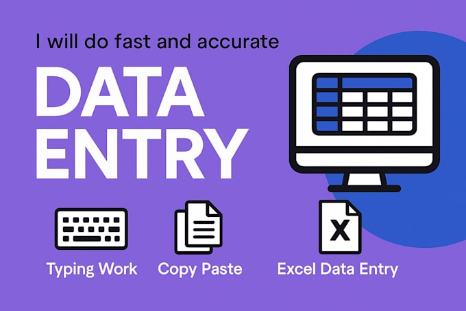 Do fast and accurate data entry, copy paste, and typing work by Karen7xx | Fiverr