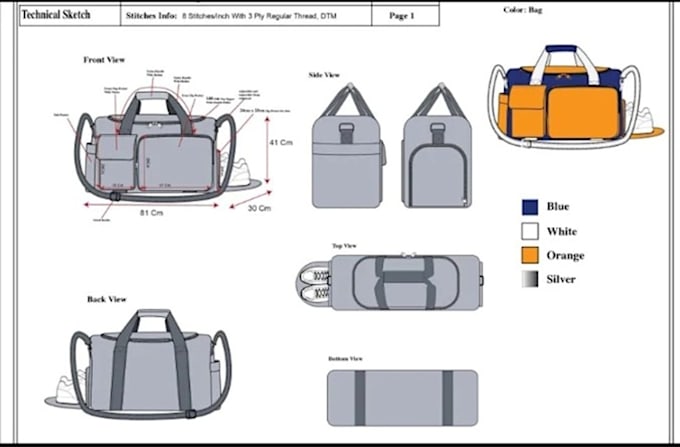 Design bag tech pack, tote bag, flat sketch, bags, handbag design, tech ...