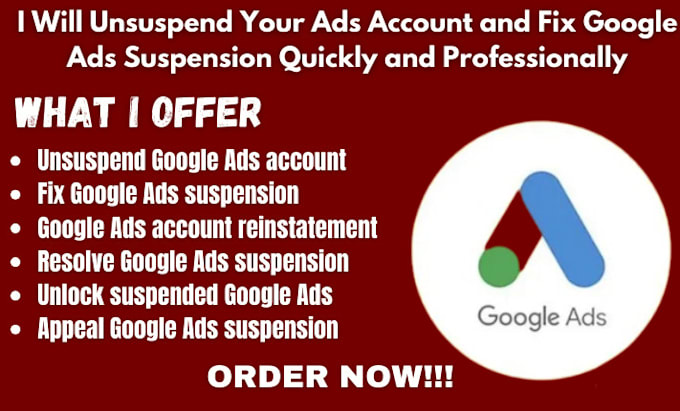 Fix and reactivate suspended google ads circumventing issue by Michealjason3 | Fiverr