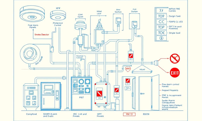 Design fire alarm drawings based on nfpa,irc,ibc, bs5839 standard in ...