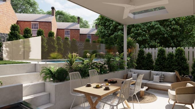 Remodel 2d 3d layout, landscape terrain model, cgi elevation, exterior ...