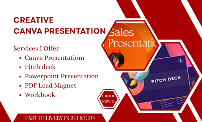 Design, redesign canva presentation, pitch deck, pdf lead magnet, google slides by Max ...