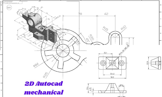 Design 2d and 3d mechanical drawings in autocad by Alex_kelvinn | Fiverr