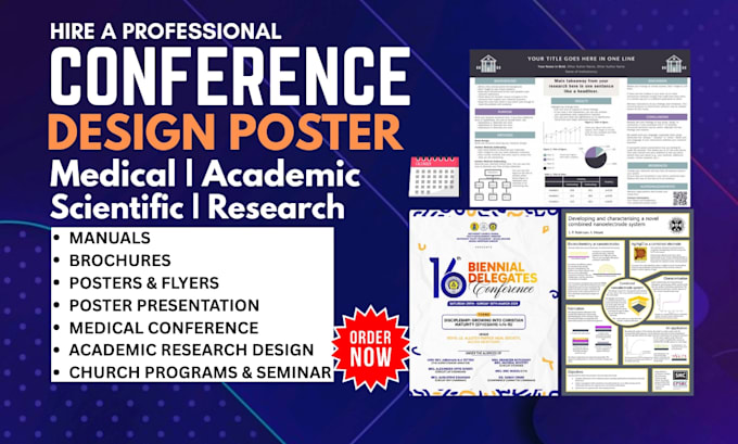 Design research scientific poster, academic, medical poster for ...