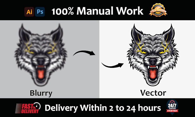 Vectorize, edit, modify, redraw logo, convert image to vector ai, eps ...