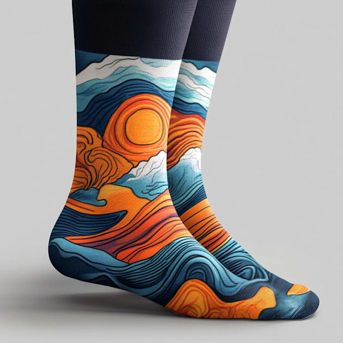 Create a custom and unique socks design art for you by Khinara13 | Fiverr