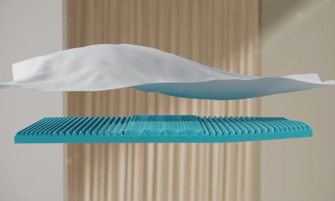 Create 3d mattress animation video ad with bed modeling pillow sofa ...