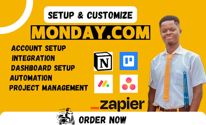 Setup Monday Crm Clickup Trello Make Automation Notion Template Asana