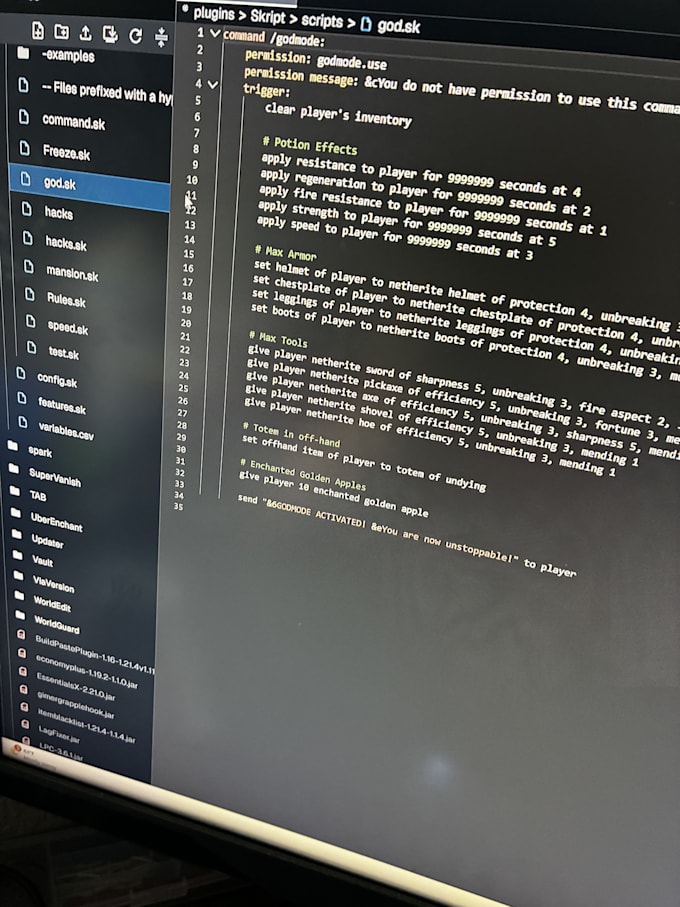Make skript for your minecraft server by Huntdog7777 | Fiverr