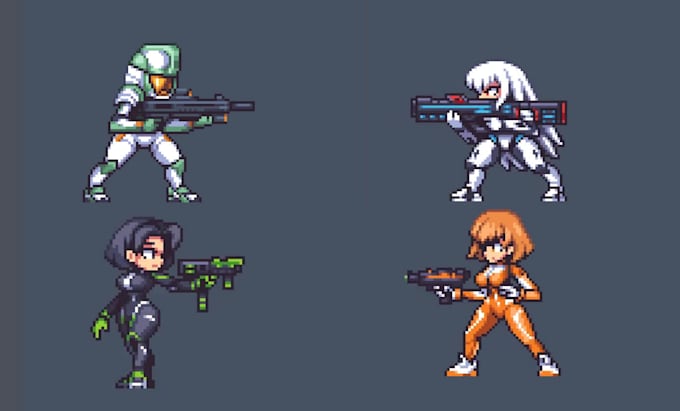 Personaggio in pixel art, animazione, sprite sheet per arte rpg pgame, ui mv, mz 16 bit