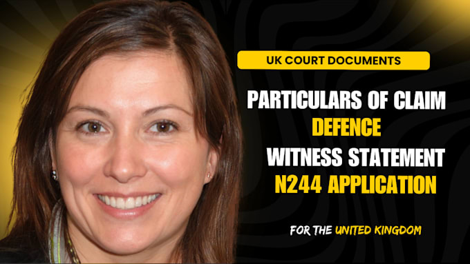 Draft uk particulars of claim, defence, witness statement, n244, court ...