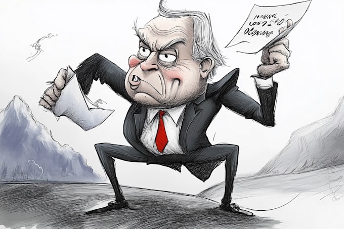Make a political, editorial cartoon character design by Manaclani | Fiverr