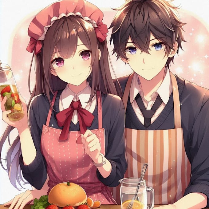 Draw bl, straight or yuri couple in anime style for you by Soletopu ...