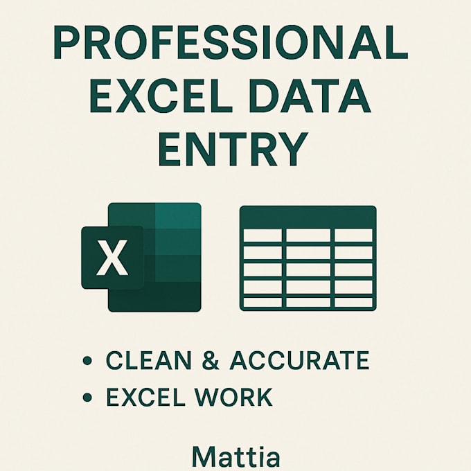 Do fast and accurate data entry in excel by Mattia_vecchio1 | Fiverr