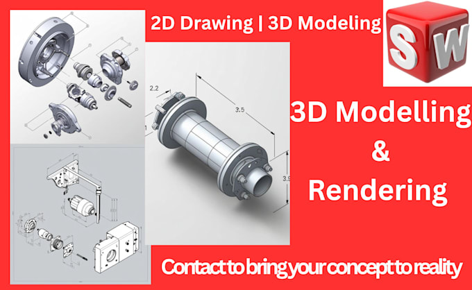 Create professional cad designs 3d models concept sketches 3d product ...