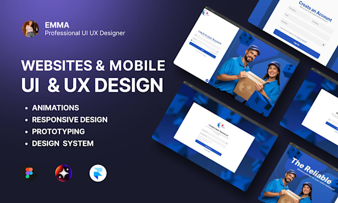 Design modern ui ux for web, mobile, and saas platforms by Emmaolvia | Fiverr