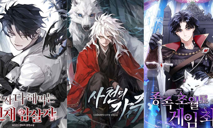 Draw light novel webtoon cover manhwa book cover anime shonen webnovel ...
