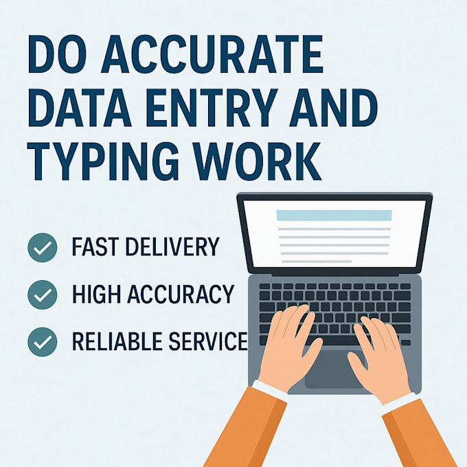 Do accurate data entry and typing work by Bazradipan | Fiverr