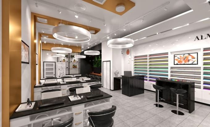 Design 3d spa,3d hair salon, showroom, boutique, retail store, nail ...