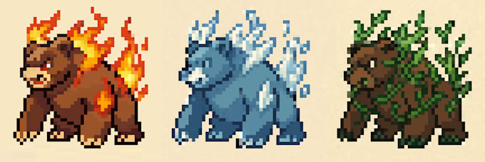 Create custom pokémon or fakemon pixel art for you by Bradwest15 | Fiverr