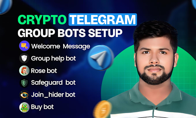 Setup telegram bots for your crypto telegram community group by Rifat612964 | Fiverr