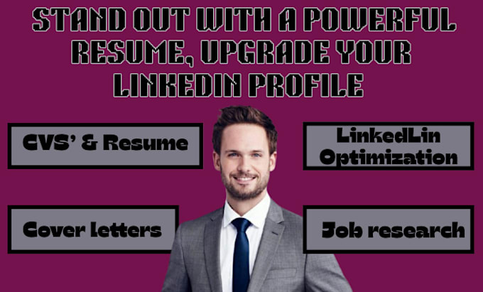 Make write, design, upgrade your resume, cv, cover letter, and linkedin ...