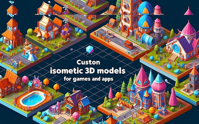 Create 3d isometric environment gaming room axonometric scene sketchup ...